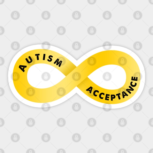 Gold Infinity Symbol For Autism - Autism Acceptance - Sticker | TeePublic