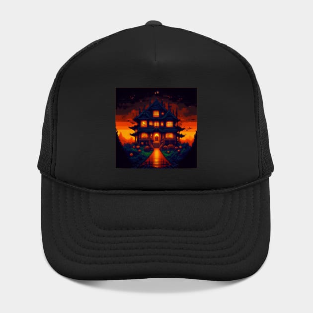 Haunted House in 8 Bit Graphics | Halloween - Haunted House - Hat ...