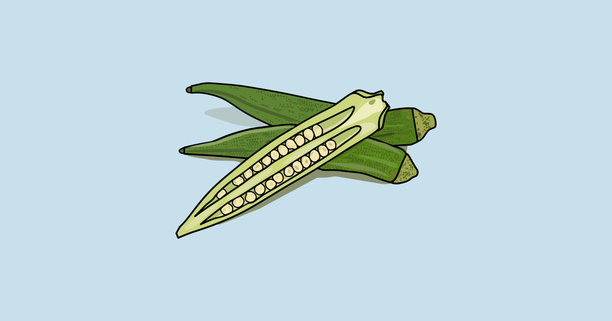 Okra cartoon illustration - Okra Cartoon Illustration - T-Shirt | TeePublic