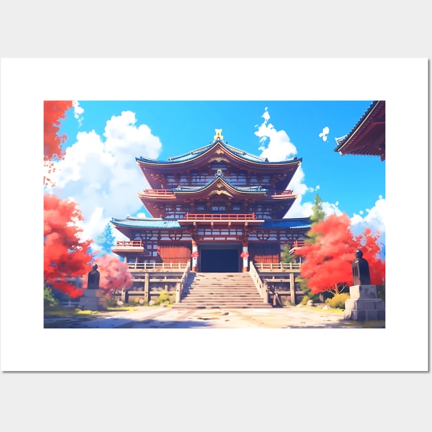 Japanese Temple – Anime Wallpaper - Anime Art - Posters and Art Prints ...