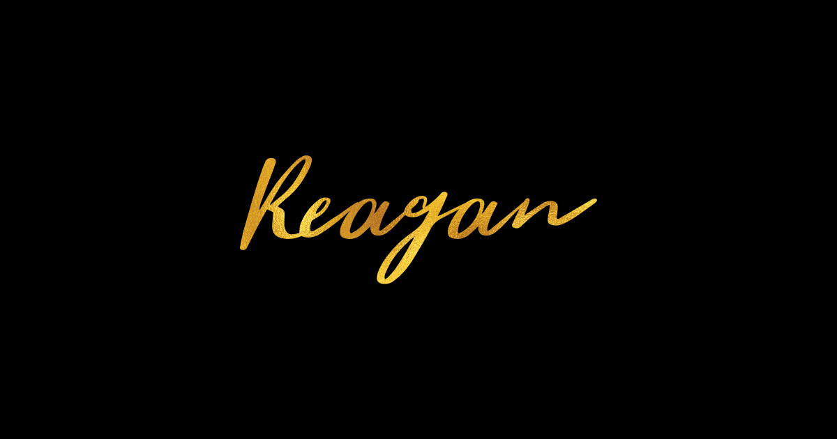 Reagan Name Hand Lettering in Faux Gold Letters - Reagan - Sticker ...