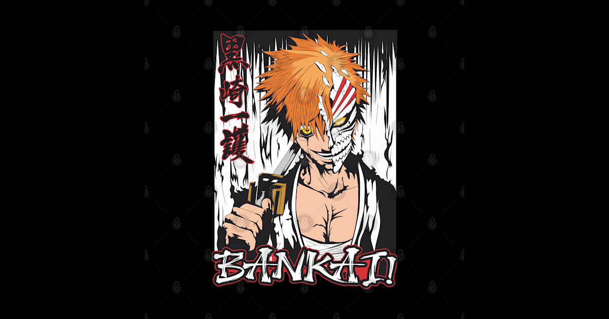 Ichigo Bankai Anime Fanart - Ichigo Hollow - Sticker | TeePublic