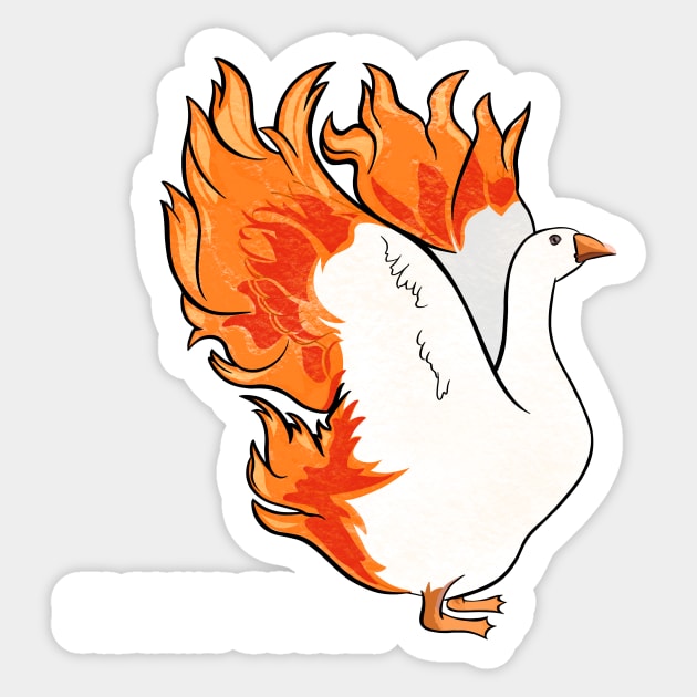 Flamin' Goose - Flaming - Sticker | TeePublic