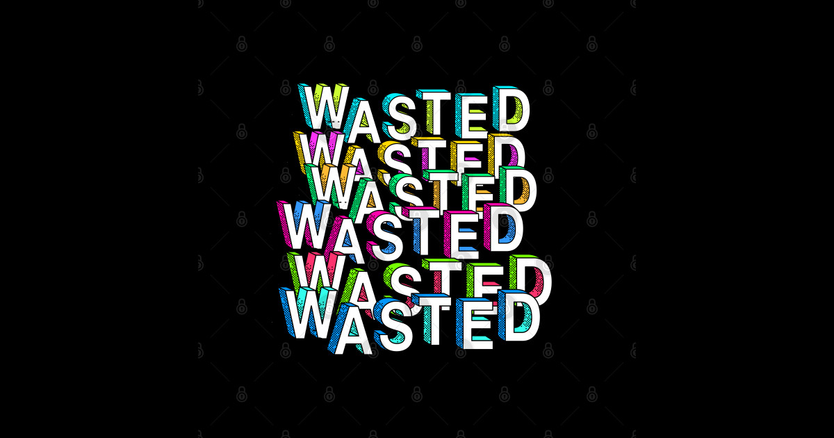 Wasted - Cartoon Typography Drawn Design - 90s - Posters and Art Prints ...