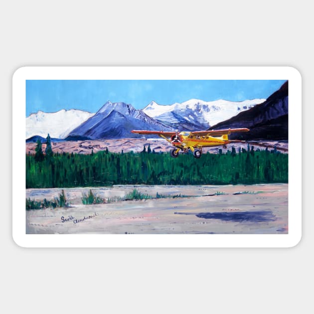 Wrangell Mountain Landing - Alaska Bush Pilot - Sticker | TeePublic