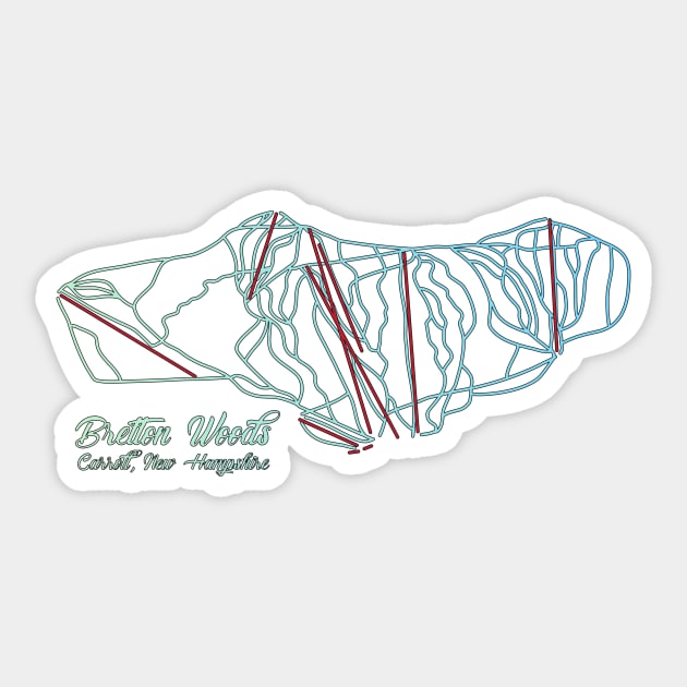 Bretton Woods Trail Map - Skiing - Sticker | TeePublic