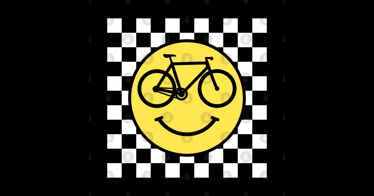 Funny Bicycle Happy Bike Smiley Face - Bicycle - T-Shirt | TeePublic