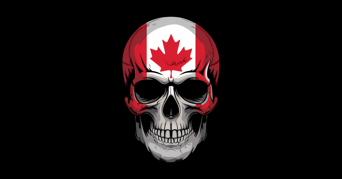 Skull with Canada Flag Skeleton Canadian Roots - Skull With Canada Flag Skeleton Canadia ...