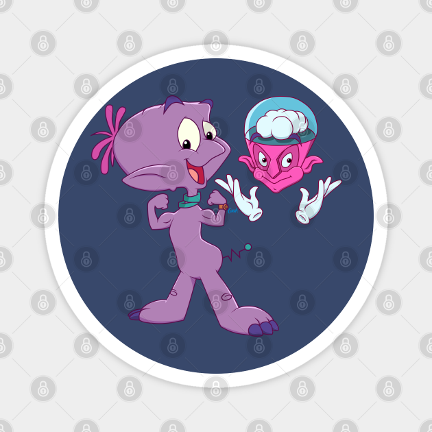 Widget and Mega Brain - Widget The World Watcher - Magnet | TeePublic