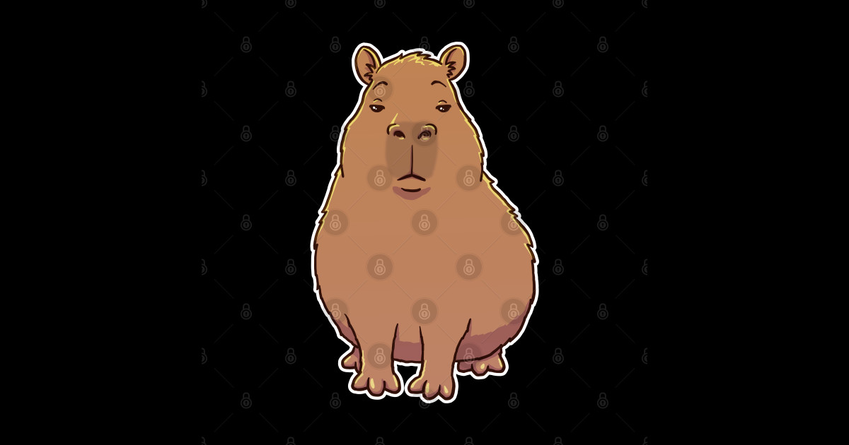 Grumpy Capybara - Capybara - Sticker | TeePublic