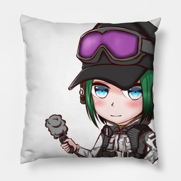 R6 Ela Bosak Chibi design - Rainbow - Pillow | TeePublic