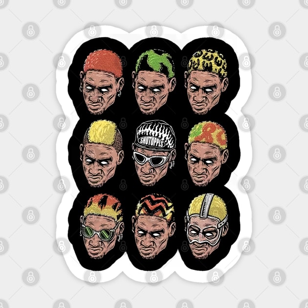 Dennis Rodman Hair Collection - Dennis Rodman - Sticker | TeePublic