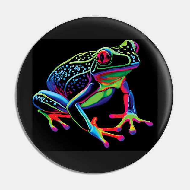 Neon Tree Frog Art - Neon Tree Frog - Pin | TeePublic