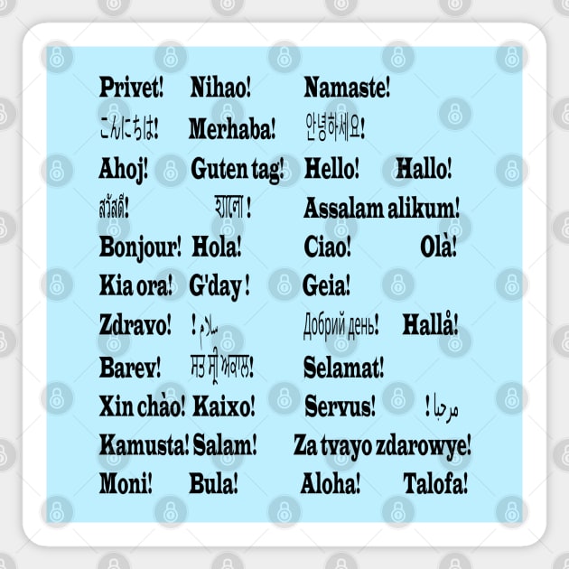 Hello in multiple languages - Hello In Multiple Languages - Sticker ...