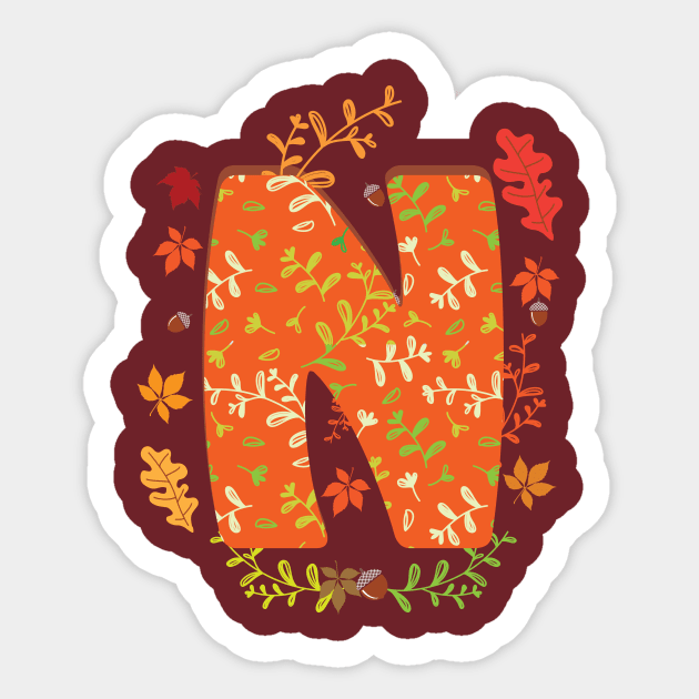 Letter N Monogram - Letter N Monogram - Sticker | TeePublic