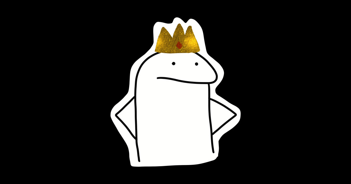 Stickman with a golden crown - Stickman - Sticker | TeePublic