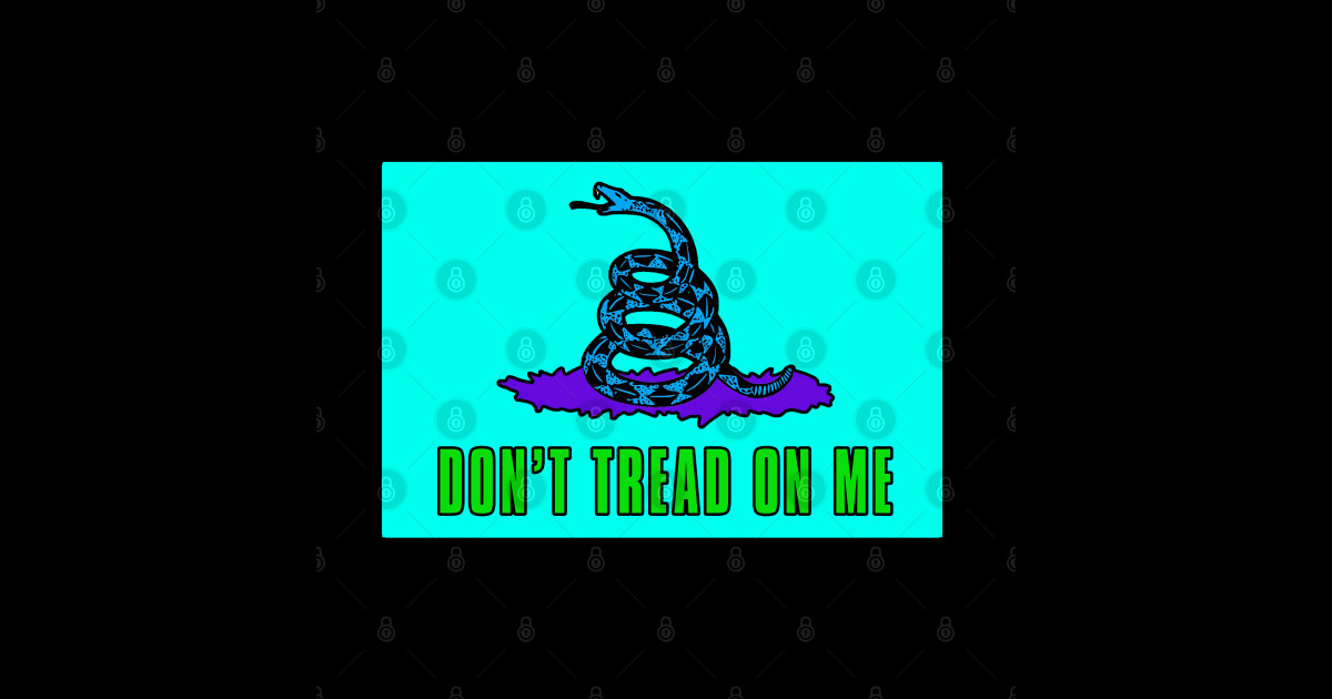 Dont tread on me flag - Neon Blue Purple Sticker - Neon - Posters and ...