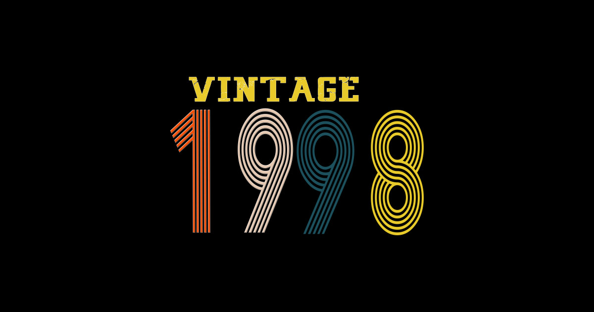 1998 vintage retro year - 1998 Vintage Retro Year - Sticker | TeePublic