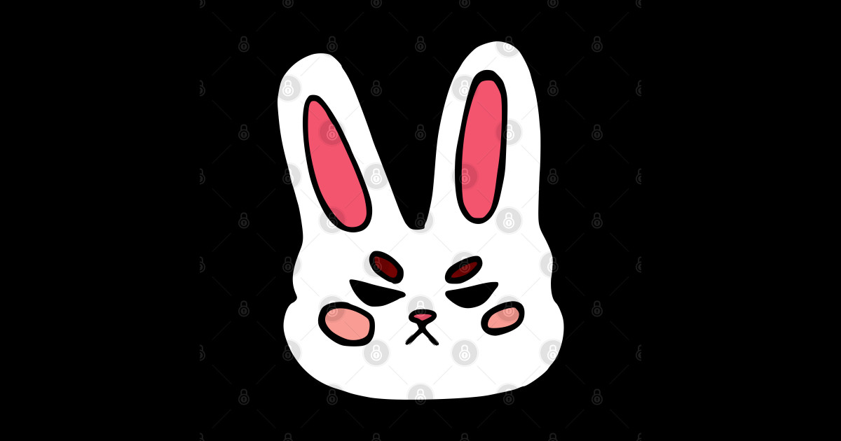 angry bunny clipart - Angry Bunny - Sticker | TeePublic