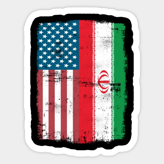 Iranian American Flag - USA Iran - Iranian American Flag - Sticker ...