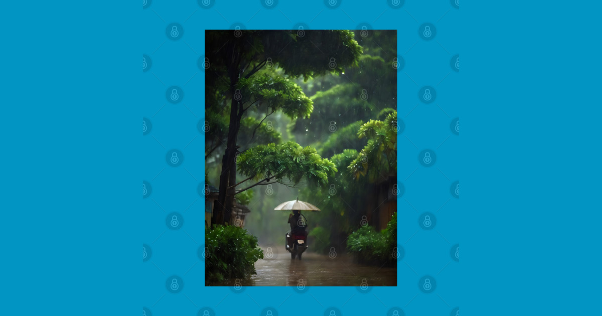 Beautiful humid monsoon photograph - Monsoon Photograph - T-Shirt ...
