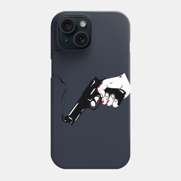 Steamy Pistol Sketch - Holding Gun - Phone Case | TeePublic