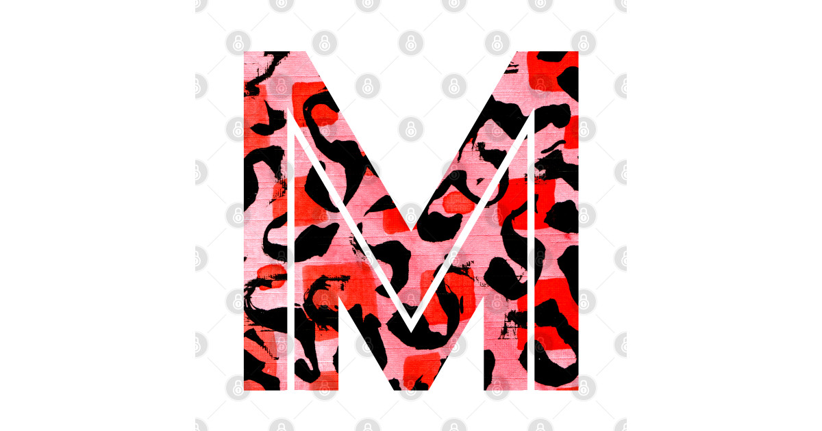 Abstract Letter M Watercolour Leopard Print Alphabet - Letter M ...