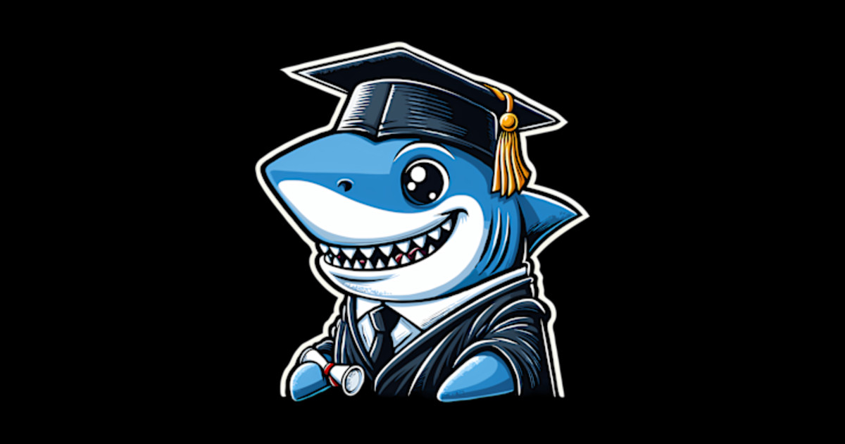 Shark Graduation Cap Class Of 2024 Shark - Shark Graduation Cap - Pin ...