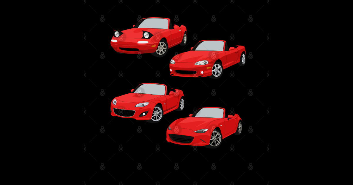 Miata Generations - Mazda Miata - Posters and Art Prints | TeePublic