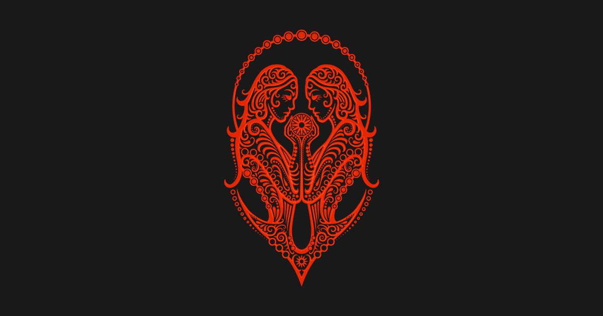 Red Gemini Zodiac Sign - Gemini - T-Shirt | TeePublic