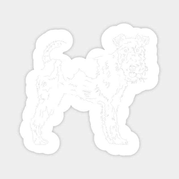 Wire Haired Fox Terrier - Line Drawing - Magnet | TeePublic