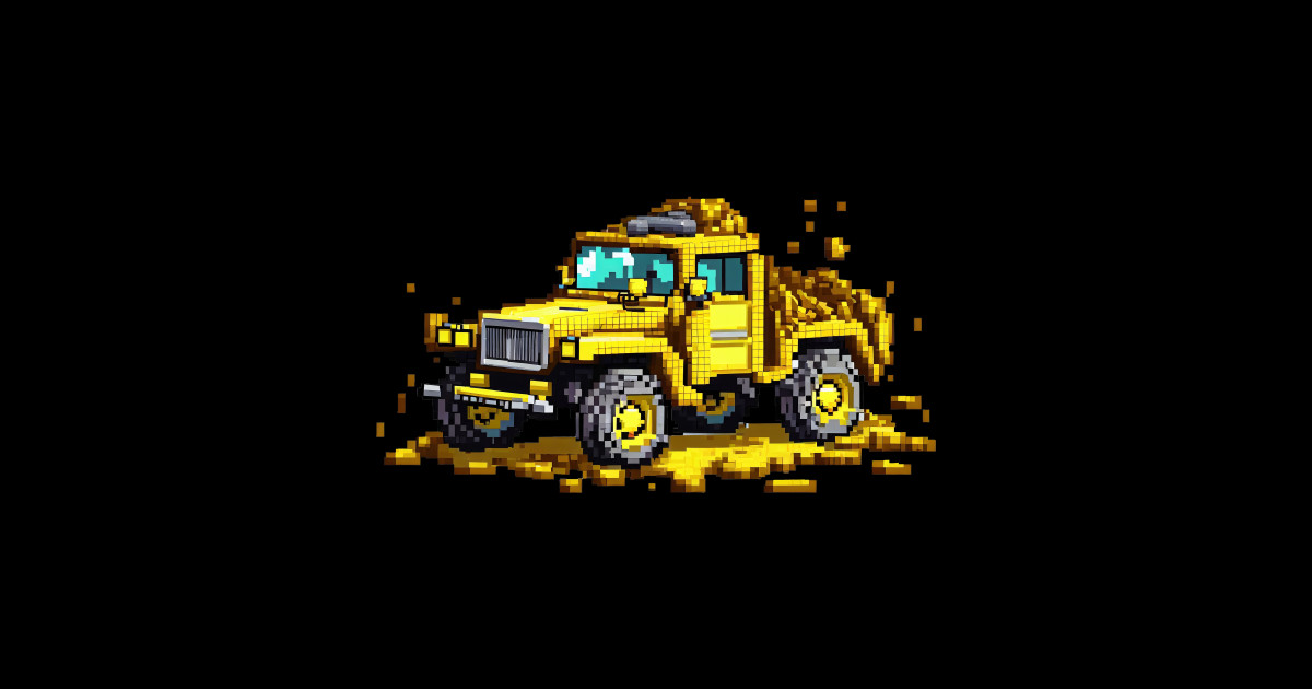 Destroyed Yellow Jeep Pixel Art - Adventure Lover - Posters and Art ...