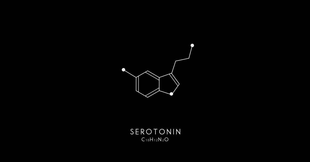 Serotonin Molecular Structure - Black - Serotonin - Posters and Art ...