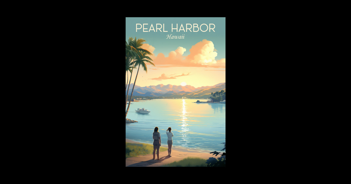 Pearl Harbour Travel Poster - Pearl Harbour - Sticker | TeePublic