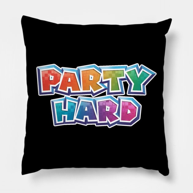 Party Hard Party Pillow Teepublic