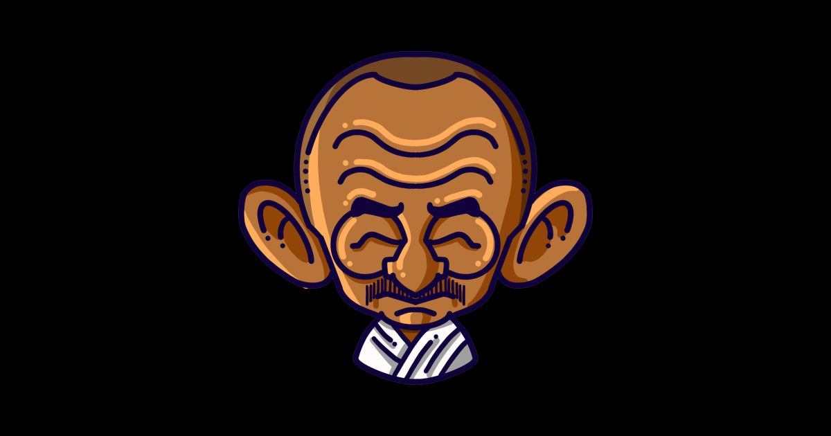 Gandhi always happy - Gandhi - Sticker | TeePublic