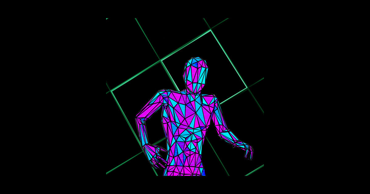 Polygonal man - Character - Sticker | TeePublic