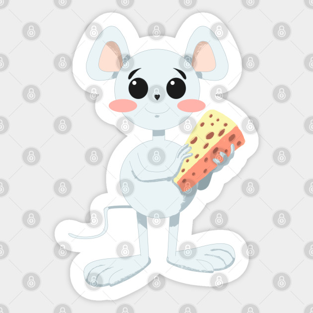 CUTE MOUSE WITH CHEESE - Mouse - Sticker | TeePublic