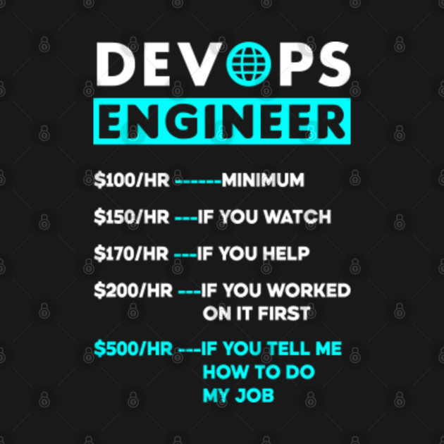DevOps Engineer Cloud Computing Hourly Rate Funny - Devops - T-Shirt ...
