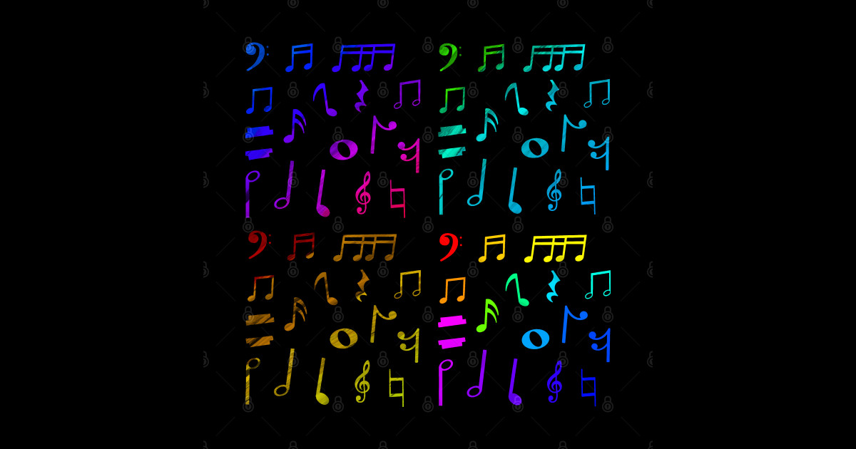 Bulk Pack of colorful Music Notes - Treble Clef - Sticker | TeePublic