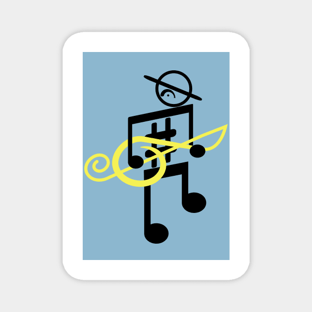 Noteman sheet music man (yellow treble key) - Note Man Sheet Music Man ...