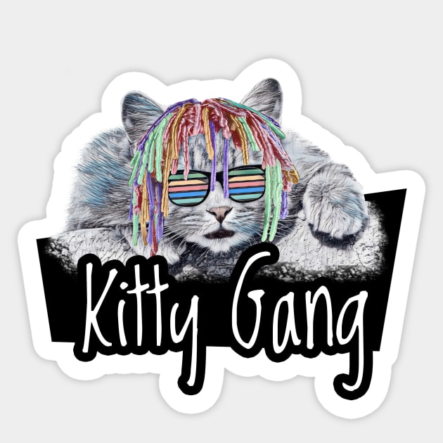 Kitty Gang - Funny and Cute Swag Cat Design - Funny Cat - Sticker ...