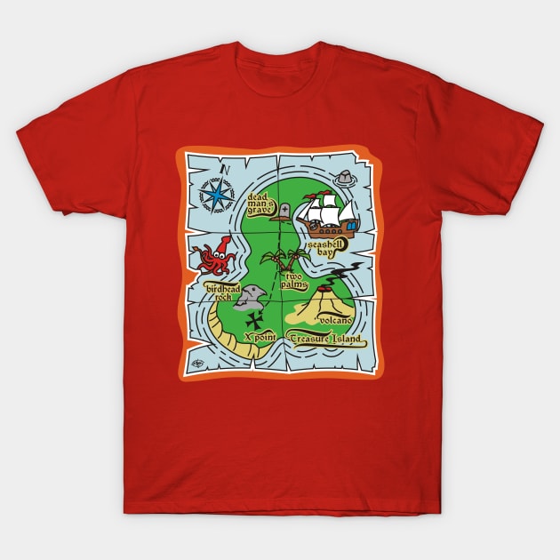 Pirate Treasure Map - Pirate Treasure Map - T-Shirt | TeePublic
