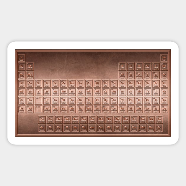 Copper Stamp Periodic Table - Periodic Table - Sticker | TeePublic