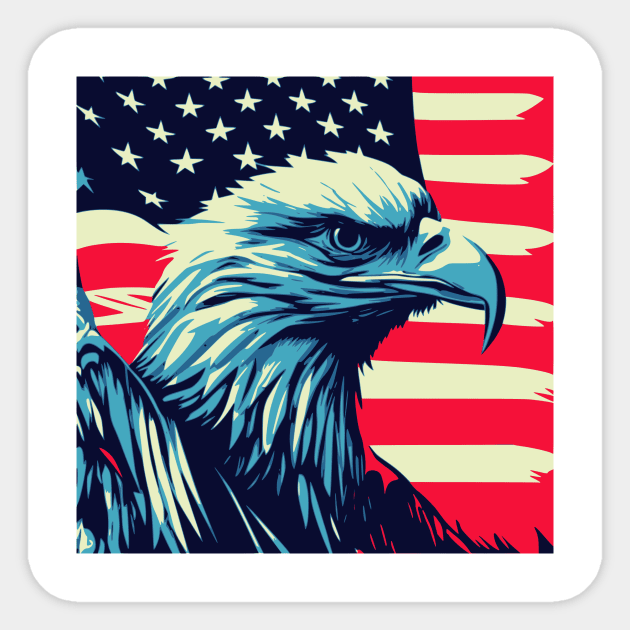 USA Eagle Flag - Usa Eagle - Sticker | TeePublic