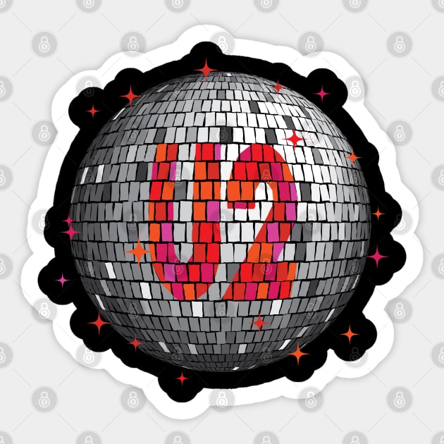 U2 Disco Ball | Red - U2 - Sticker | TeePublic