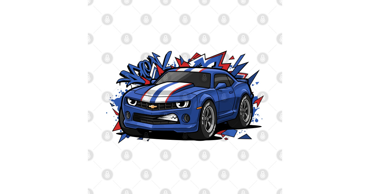 Street Art Cartoon Camaro– Graffiti Muscle Car Mascot Illustration ...