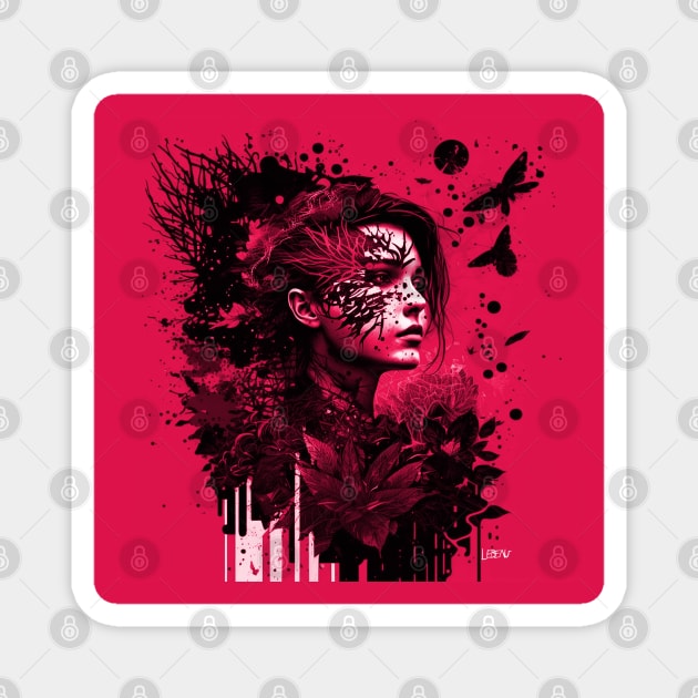 the resilient cry in woman ecopop portrait art - Resilience - Magnet ...