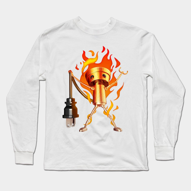 Chibi-Robo on Fire - Nintendo - Long Sleeve T-Shirt | TeePublic
