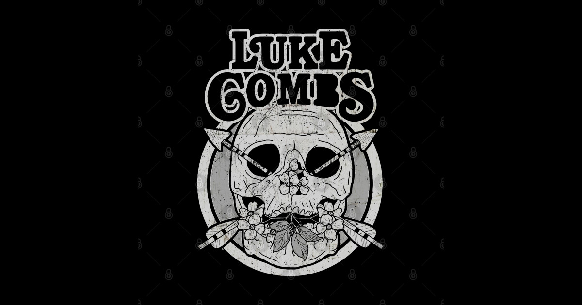 Vintage Skull Luke Combs - Luke Combs - Sticker | TeePublic